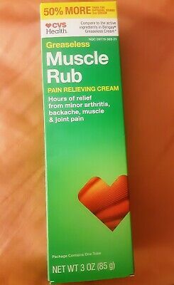 CVS Health Greaseless Muscle Rub Pain Relieving Cream. 3 Oz Exp 01/2022 ...