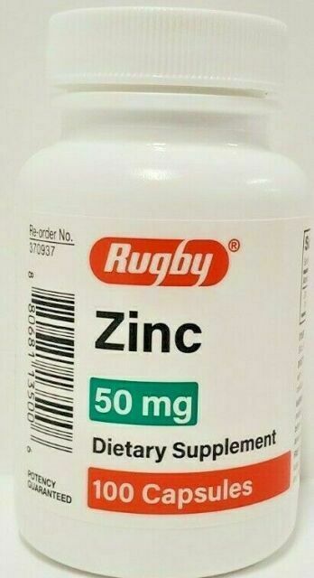 Rugby 50mg Zinc Sulfate Capsules - 100 Count