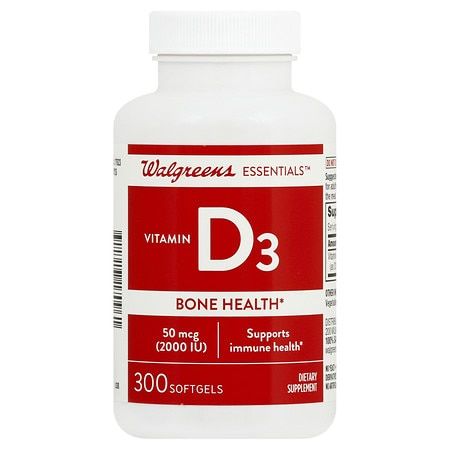 Walgreens Vitamin D3 Bone Health 2000 IU, Softgels, 300 ea | iCheck.vn