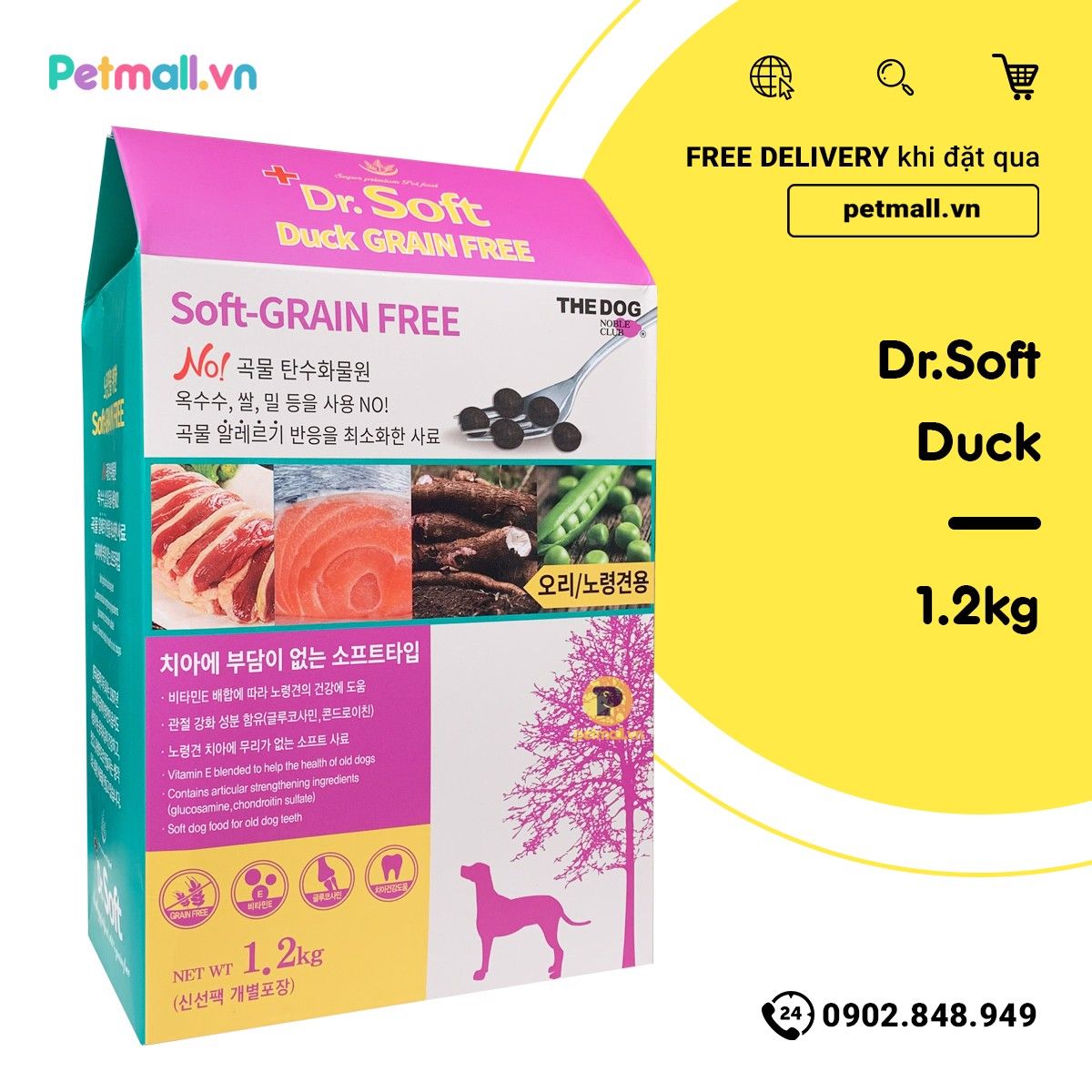 Thức ăn hạt mềm Dr.Soft Duck 1.2kg - thịt vịt | iCheck.vn