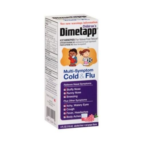 Childrens Dimetapp Multi Symptom Cold and Flu Syrup, 4 Fluid Ounce ...