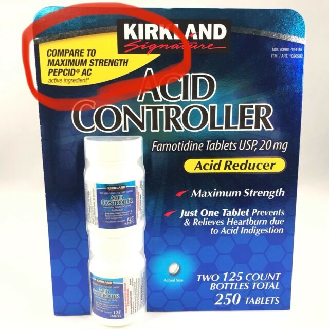 250-Kirkland Signature Acid Controller Famotidine 20mg-Maximum Strength ...