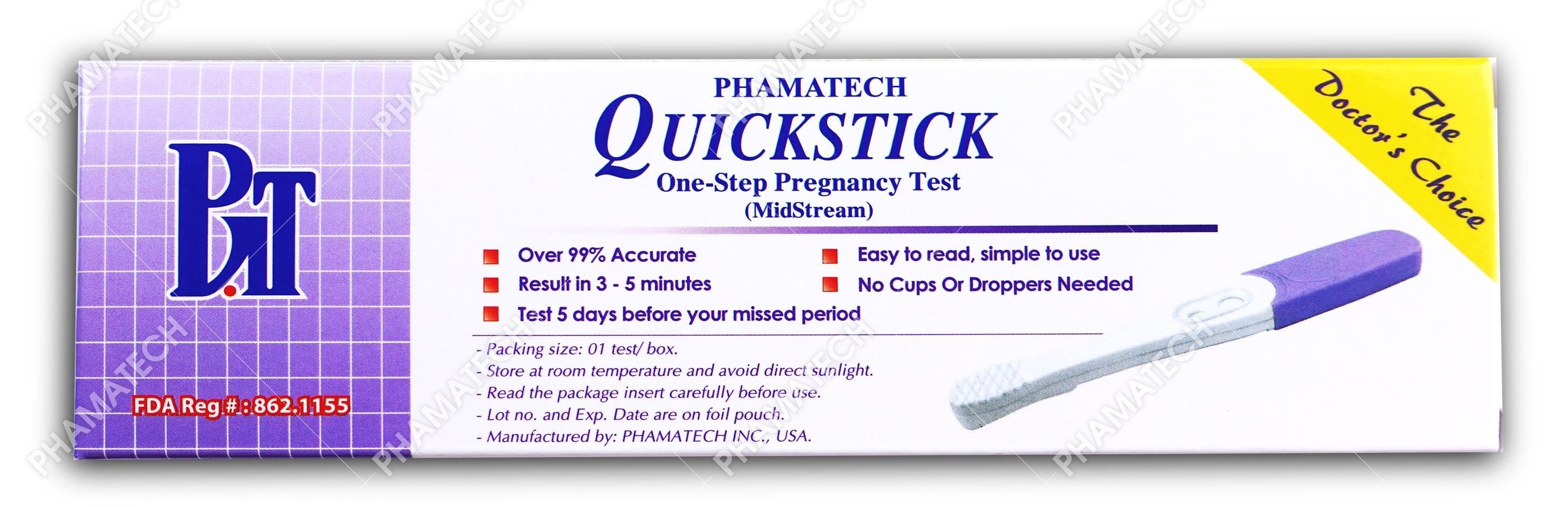 Phamatech Quickstick One-Step Pregnancy Test (MIDSTREAM) | iCheck.vn