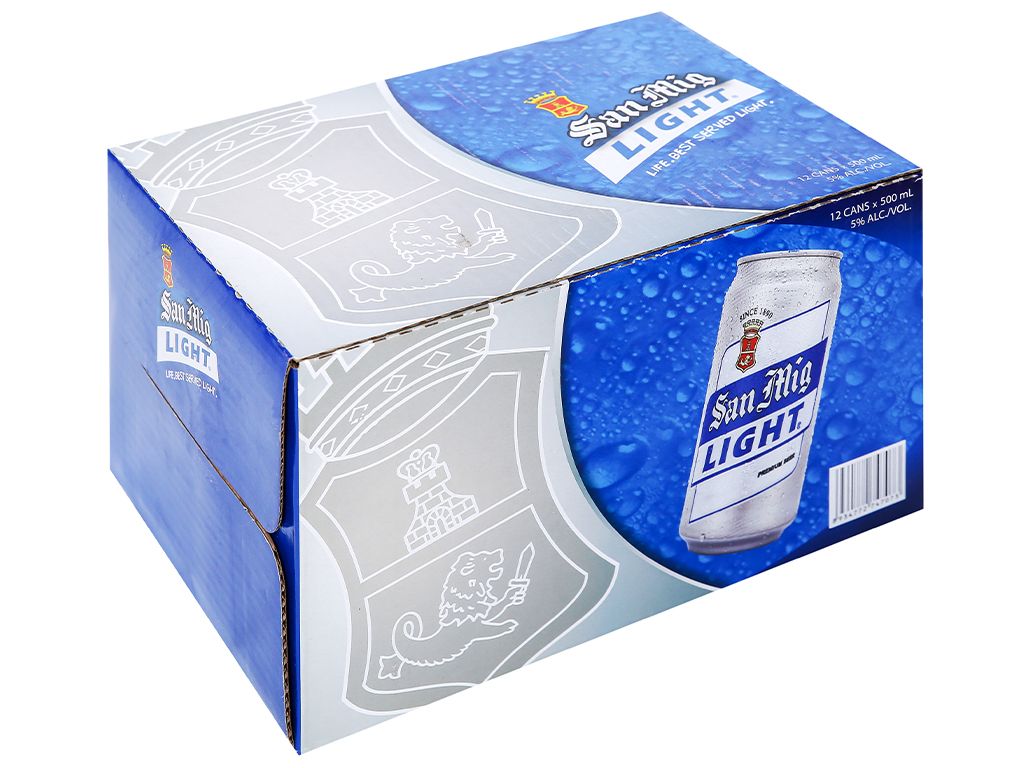 8934772747073 - Thùng 12 lon bia San Mig Light 500ml