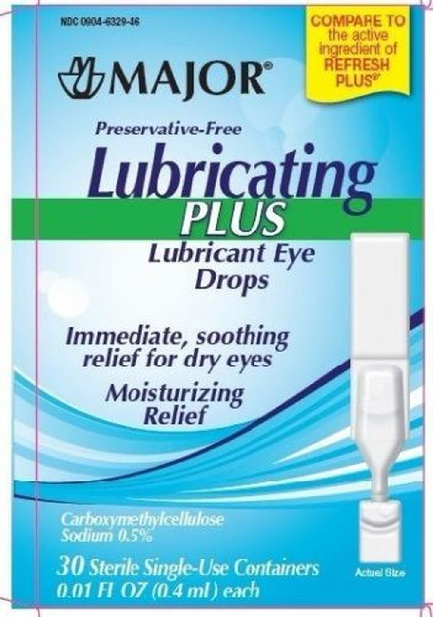 Major Lubricating Plus Lubricant Eye Drops 30ct Sterile Single Use