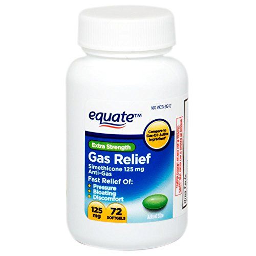Equate - Gas Relief, Extra Strength, Simethicone 125 mg, 72 Softgels ...