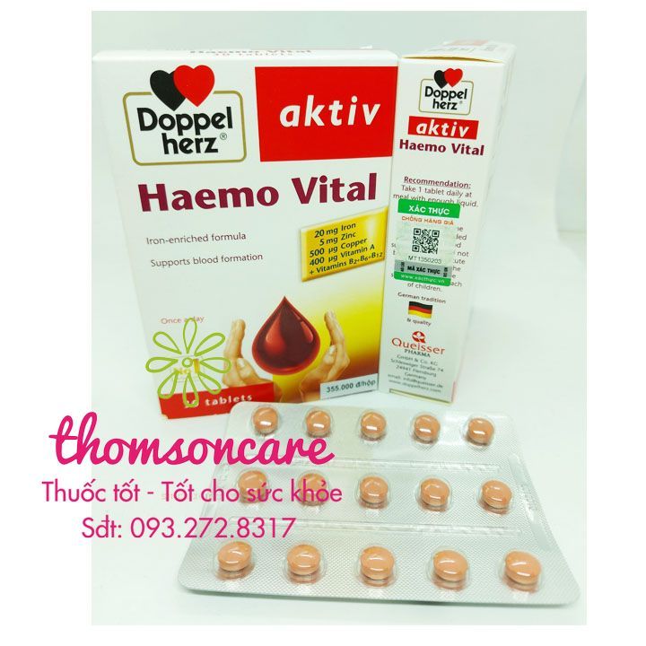 Viên uống bổ sung sắt AKTIV Haemo Vital Hộp 30 viên Của Đức | iCheck.vn